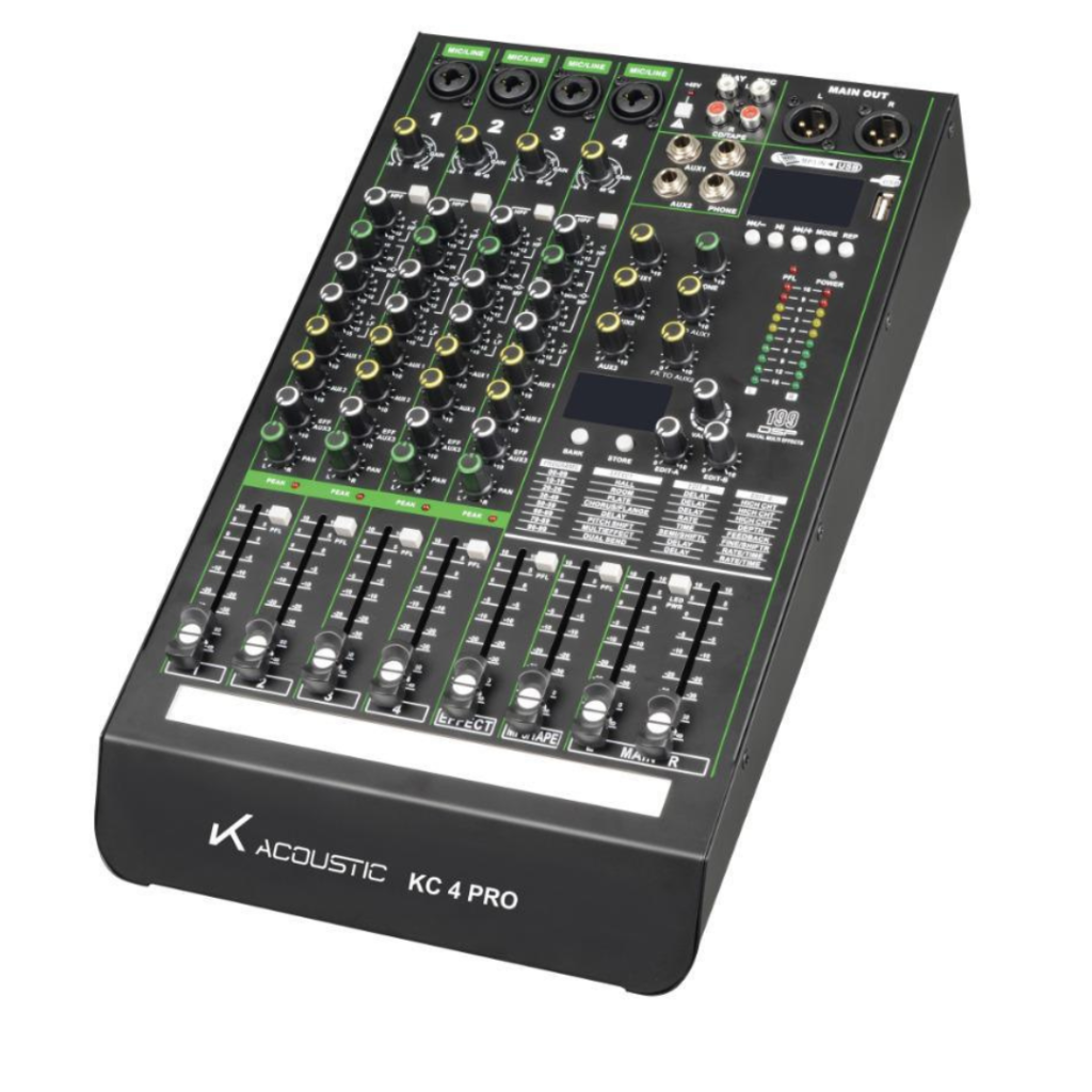 K-ACOUSTIC KC 4 PRO MIXER 4CH ANALOGA – Light Solution